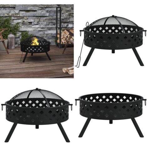 Foyer avec tisonnier 58 cm XXL acier - foyer - foyers - Home & Living