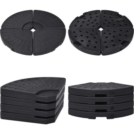 Socle de parasol en forme d'éventail 4 pcs Noir - socle de parasol ...