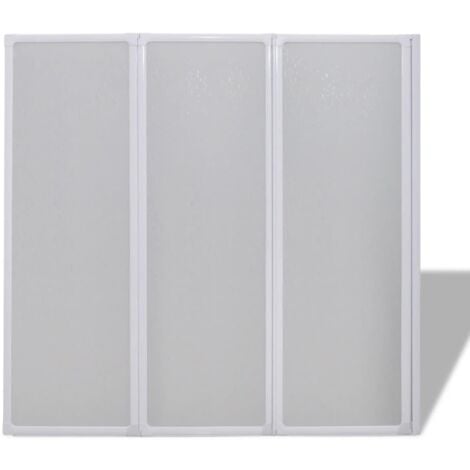 Pare baignoire à 3 volets rétractables 117 x 120 cm - paroi de douche ...