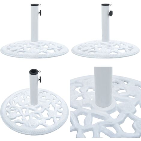 Socle de parasol Blanc 12 kg 48 cm Fonte - base de parasol - bases de ...