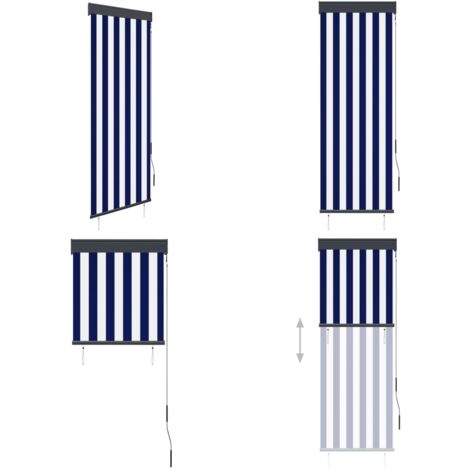 Store roulant d'extérieur 60x250 cm Bleu et blanc - Stores Exterieurs ...