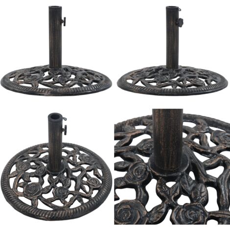Socle de parasol Bronze 12 kg 48 cm Fonte - base de parasol - bases de ...