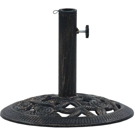 Socle de parasol Noir et bronze 9 kg 40 cm Fonte - base de parasol ...