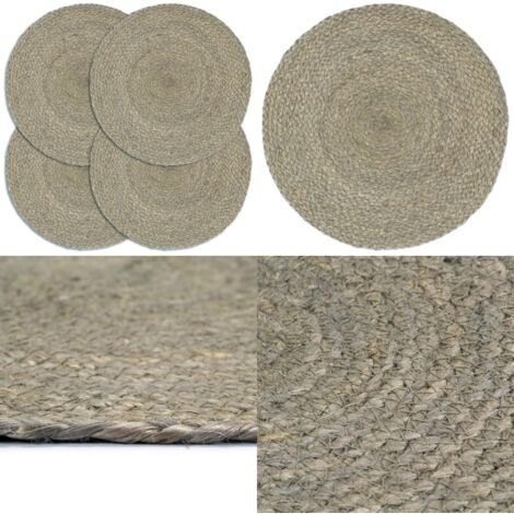 Napperons 4 pcs Gris Plain 38 cm Rond Jute - napperon - napperons ...