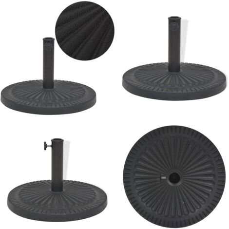 Socle de parasol Résine Rond Noir 29 kg - socle de parasol - socles de ...