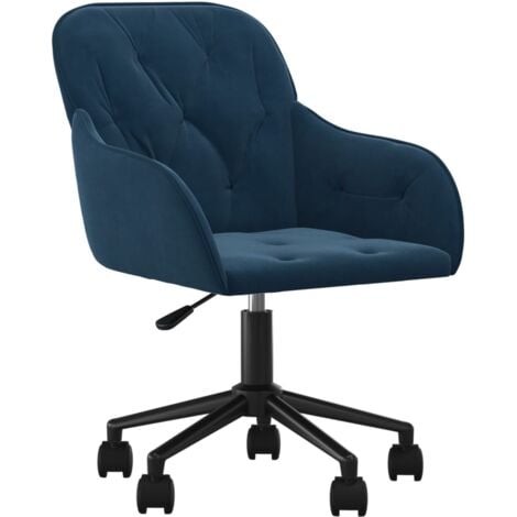 Chaise pivotante de bureau Bleu Velours - Chaise De Bureau - Chaise Ergonomique - Fauteuil De ...