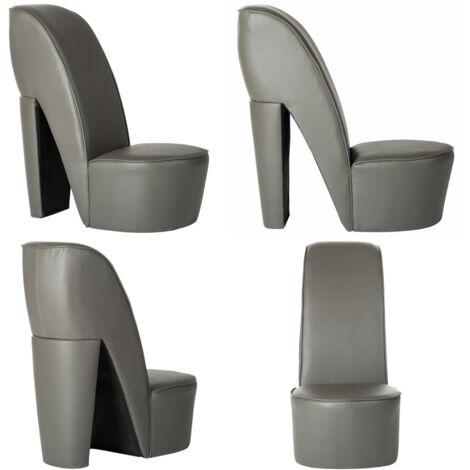 Chaise en forme de chaussure à talon haut Gris Similicuir - Chaise À ...