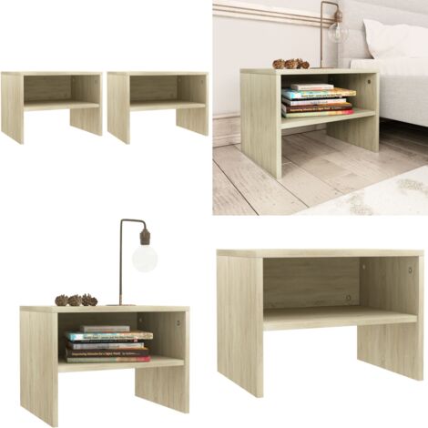 Tables de chevet 2 pcs Chêne sonoma 40x30x30 cm Bois ingénierie - Table ...
