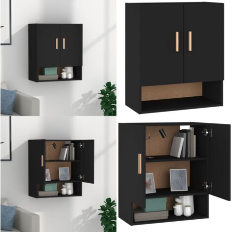 Armoire murale Noir 60x31x70 cm Bois d'ingénierie - Armoire Murale ...