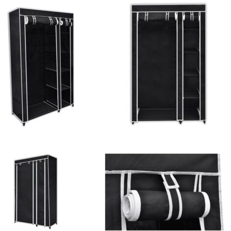 Garde-robe pliable Noir 110 x 45 x 175 cm - Armoire Pliable - Garde ...