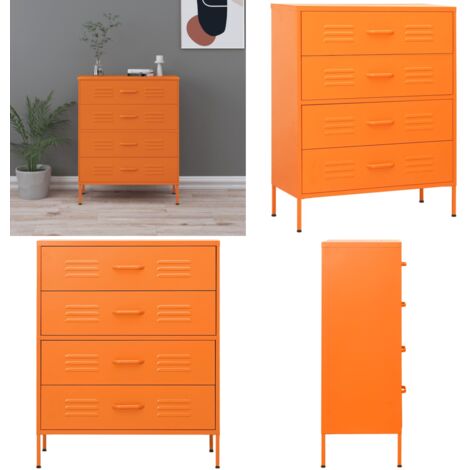 Commode Orange 80x35x101,5 cm Acier - commode - commodes - Home & Living