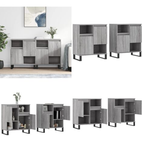 Buffets 2 pcs sonoma gris bois d'ingénierie - Buffet Classique - Meuble ...