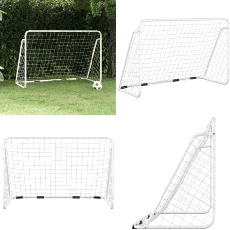 But de football avec filet Blanc 180x90x120 cm Acier - but de football ...