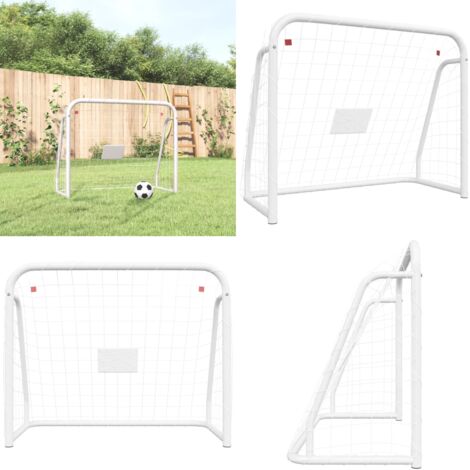 But de football et filet blanc 125x96x60 cm acier et polyester - but de ...