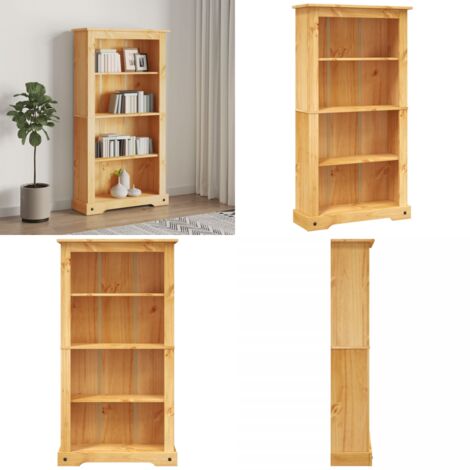 Bibliothèque 4 niveaux Gamme Corona Pin mexicain 81x29x150 cm ...