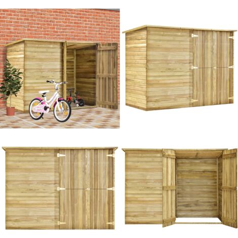 Abri à vélo de jardin 232x110x170 cm Bois de pin imprégné - abri à vélo ...
