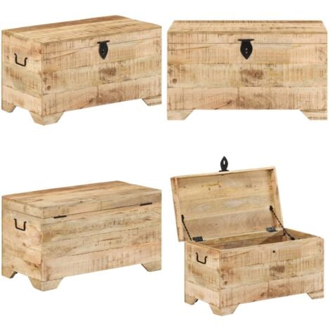 Coffre de rangement Bois massif de manguier brut - coffre de rangement - coffres de rangement ...