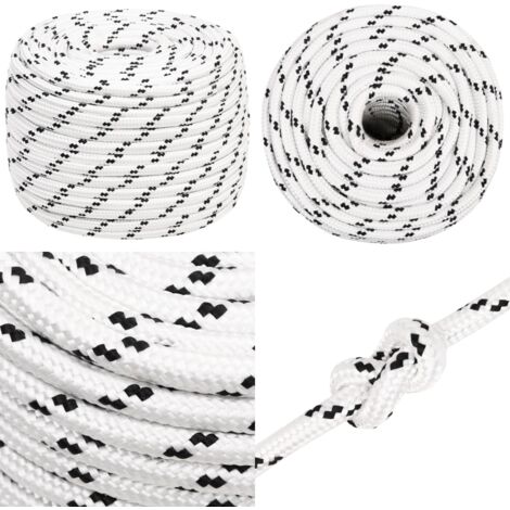 Corde de bateau tressé Blanc 12 mmx100 m Polyester - Corde Marine ...
