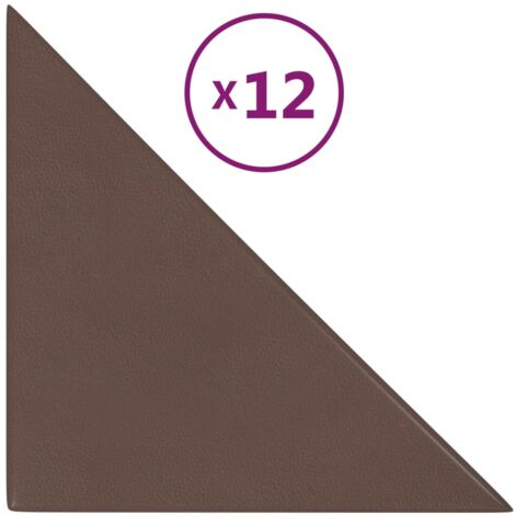 Panneaux muraux 12 pcs Marron 30x30 cm Similicuir 0,54 m² - Panneau ...