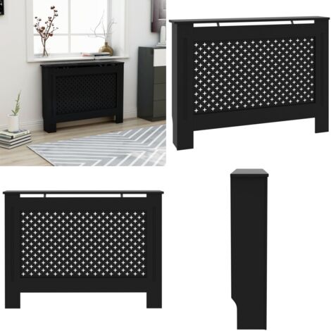 Cache-radiateur noir 112x19x81,5 cm MDF - cache-radiateur - cache ...