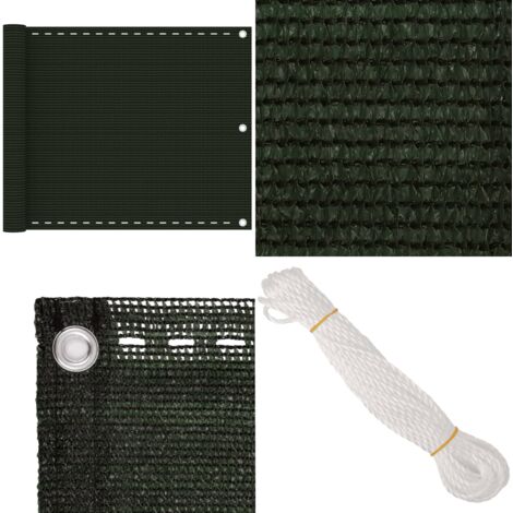 Écran de balcon Vert foncé 75x600 cm PEHD - Écran De Balcon ...