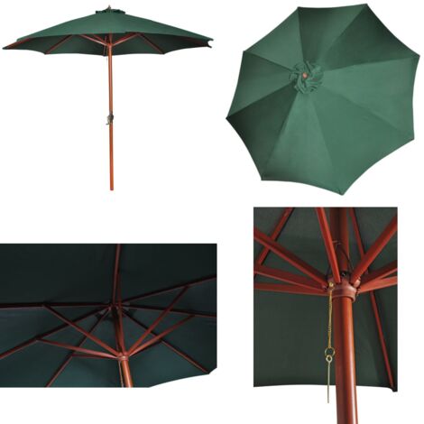 Parasol Vert 258 cm - Parasol De Jardin - Parasol Vert - Parasol ...