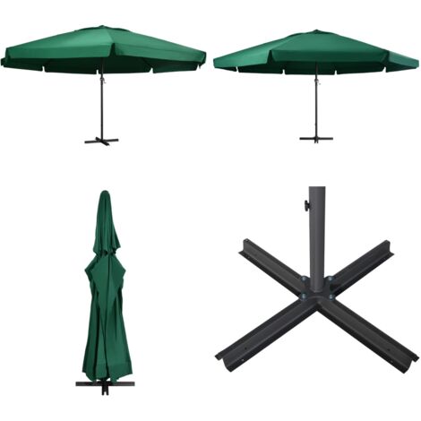 Parasol de jardin avec mât en aluminium 600 cm vert - Parasol De Jardin ...
