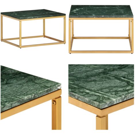 Table basse Vert 60x60x35 cm Pierre véritable et texture marbre - Table ...