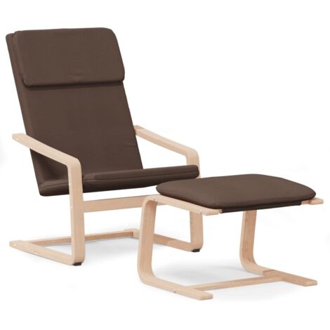 Chaise de relaxation avec repose-pied Marron foncé Tissu - Chaises De ...