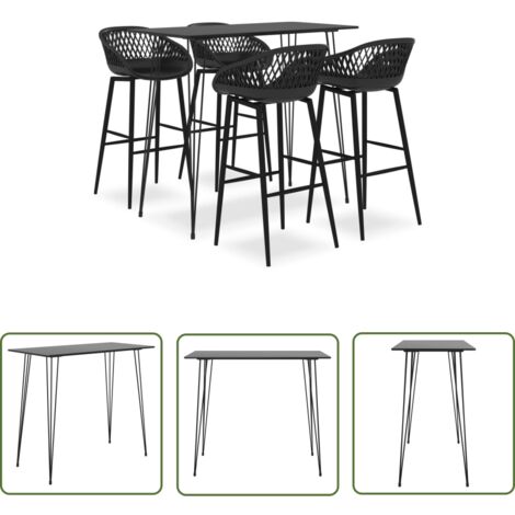 The Living Store Ensemble de bar 5 pcs Noir - Ensemble De Bar - Meuble ...