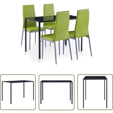 The Living Store Mobilier de salle à manger 5 pcs Vert - Ensemble De ...