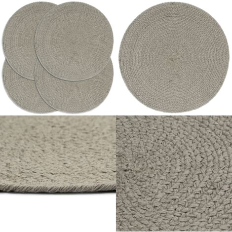 Napperons 4 pcs Gris Plain 38 cm Rond Coton - napperon - napperons ...