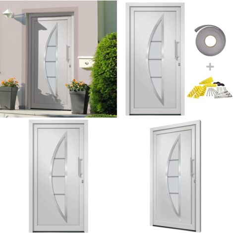Porte d'entrée Blanc 88x200 cm - Portes D'entrée - Porte Blanche ...