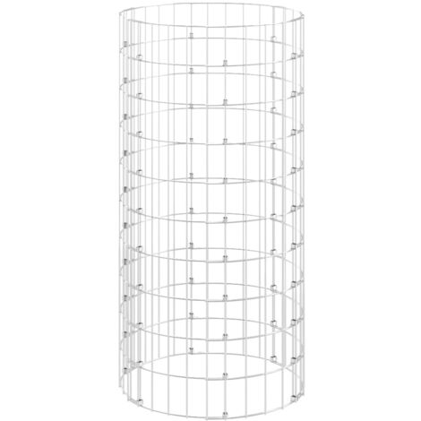 The Living Store Poteau à gabion circulaire Acier galvanisé Ø50x100 cm ...