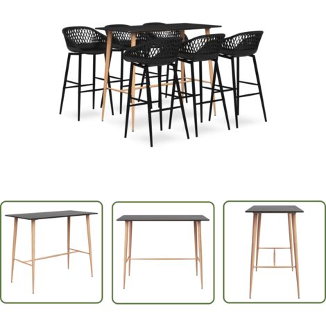 The Living Store Ensemble de bar 7 pcs Noir - Ensemble De Bar ...