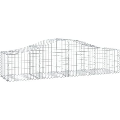 The Living Store Paniers à gabions arqués 25 pcs 200x50x40/60 cm fer ...