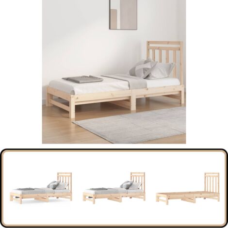 Lit coulissant sans matelas 2x(90x190) cm - Lit De Jour - Canapé-lit ...