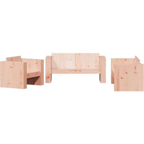 Salon de jardin 2 pcs bois massif douglas - Salon De Jardin - Mobilier ...