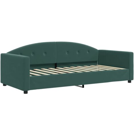 Lit de repos sans matelas vert foncé 90x200 cm velours - Canapé ...