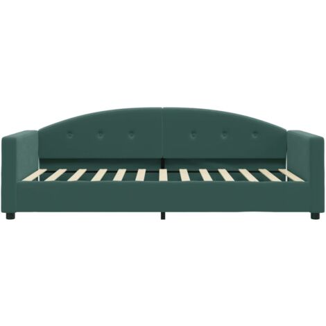 Lit de repos sans matelas vert foncé 90x200 cm velours - Canapé ...