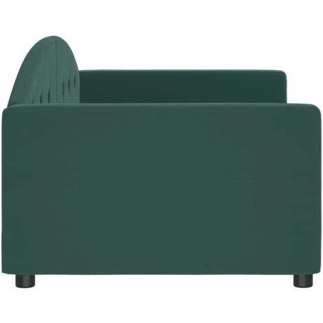 Lit de repos sans matelas vert foncé 90x200 cm velours - Canapé ...