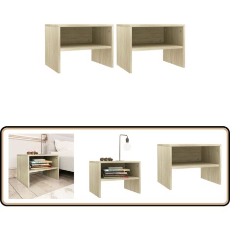 Tables de chevet 2 pcs Chêne sonoma 40x30x30 cm Bois ingénierie - Table ...