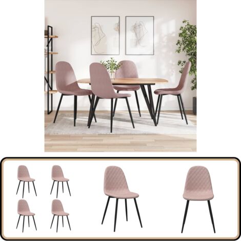 Chaises à manger lot de 4 Rose Velours - Chaise De Salle À Manger ...