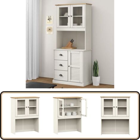 Dessus de commode VIGO blanc 78x30x100 cm bois massif de pin - Meuble ...