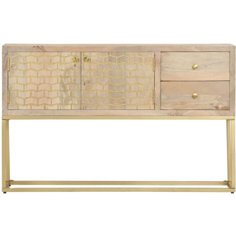 buffet doré 120x30x75 cm bois de manguier massif - Buffet Doré - Buffet ...