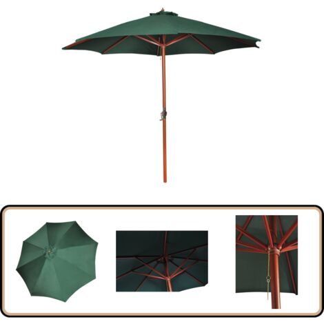 Parasol Vert 258 cm - Parasol De Jardin - Parasol Vert - Parasol ...