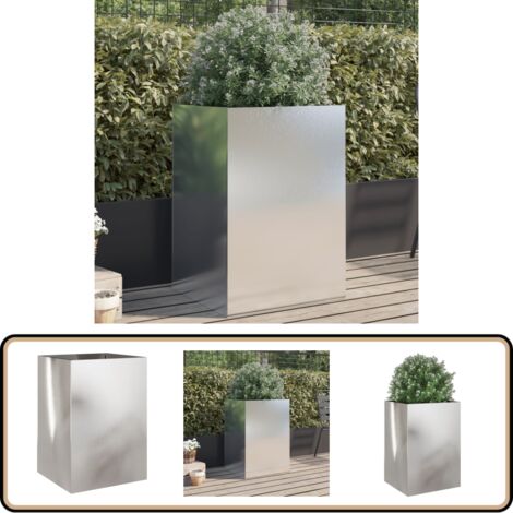 Jardinière argenté 52x48x75 cm acier inoxydable - Jardinier - Pot De ...