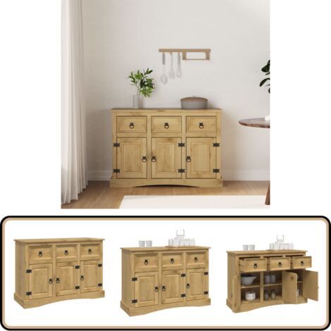 Buffet Corona 115x43x79,5 cm bois massif pin mexicain - Buffet ...