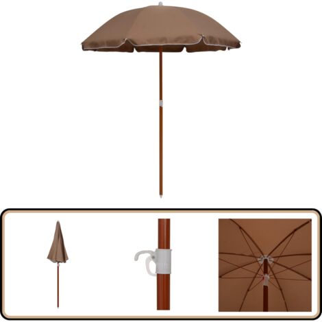 Parasol de jardin avec mât en acier 180 cm taupe - Parasol De Jardin ...