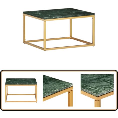 Table basse Vert 60x60x35 cm Pierre véritable et texture marbre - Table ...